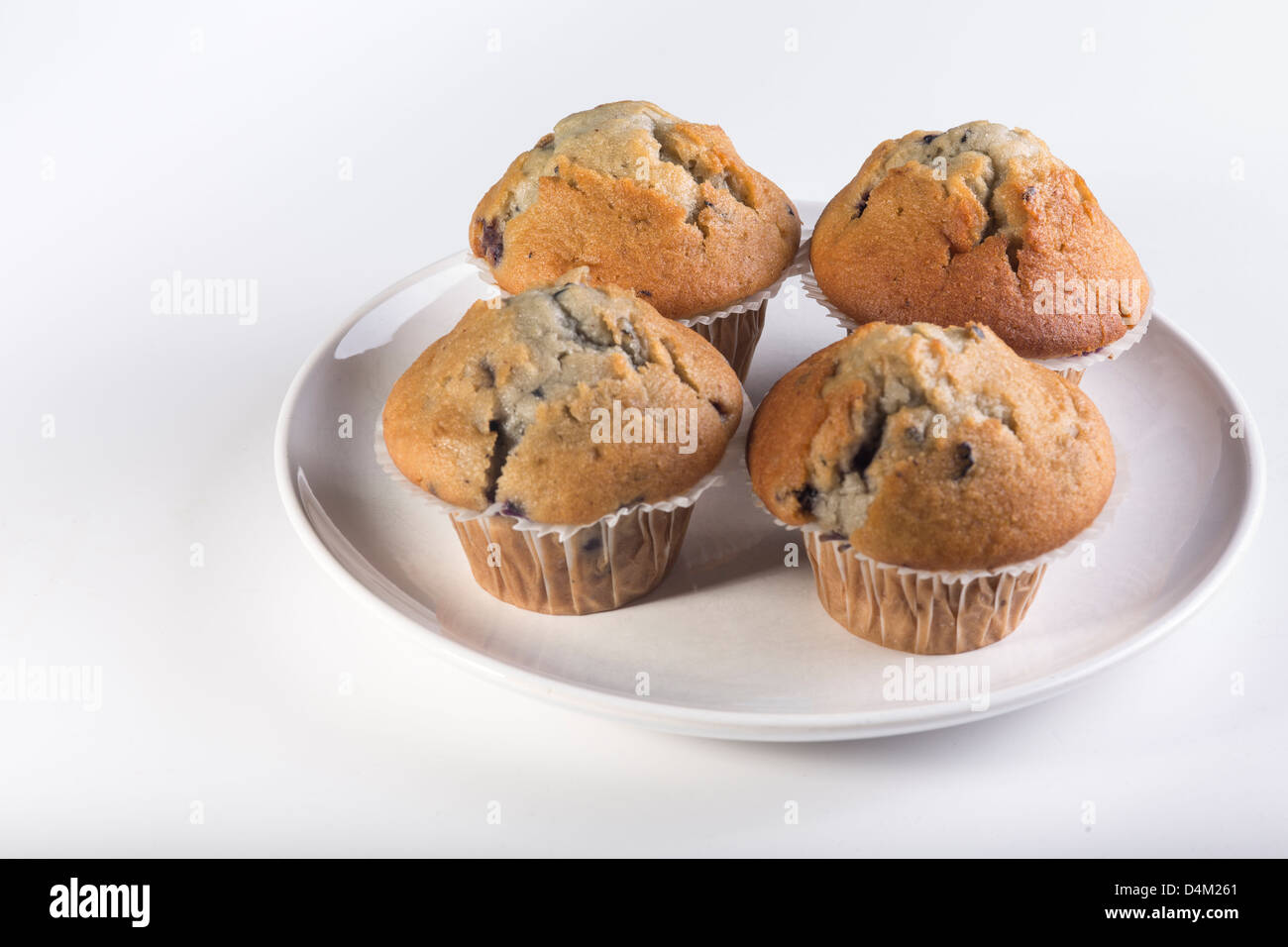 Plate of Blueberry Muffins Stock Photo - Alamy