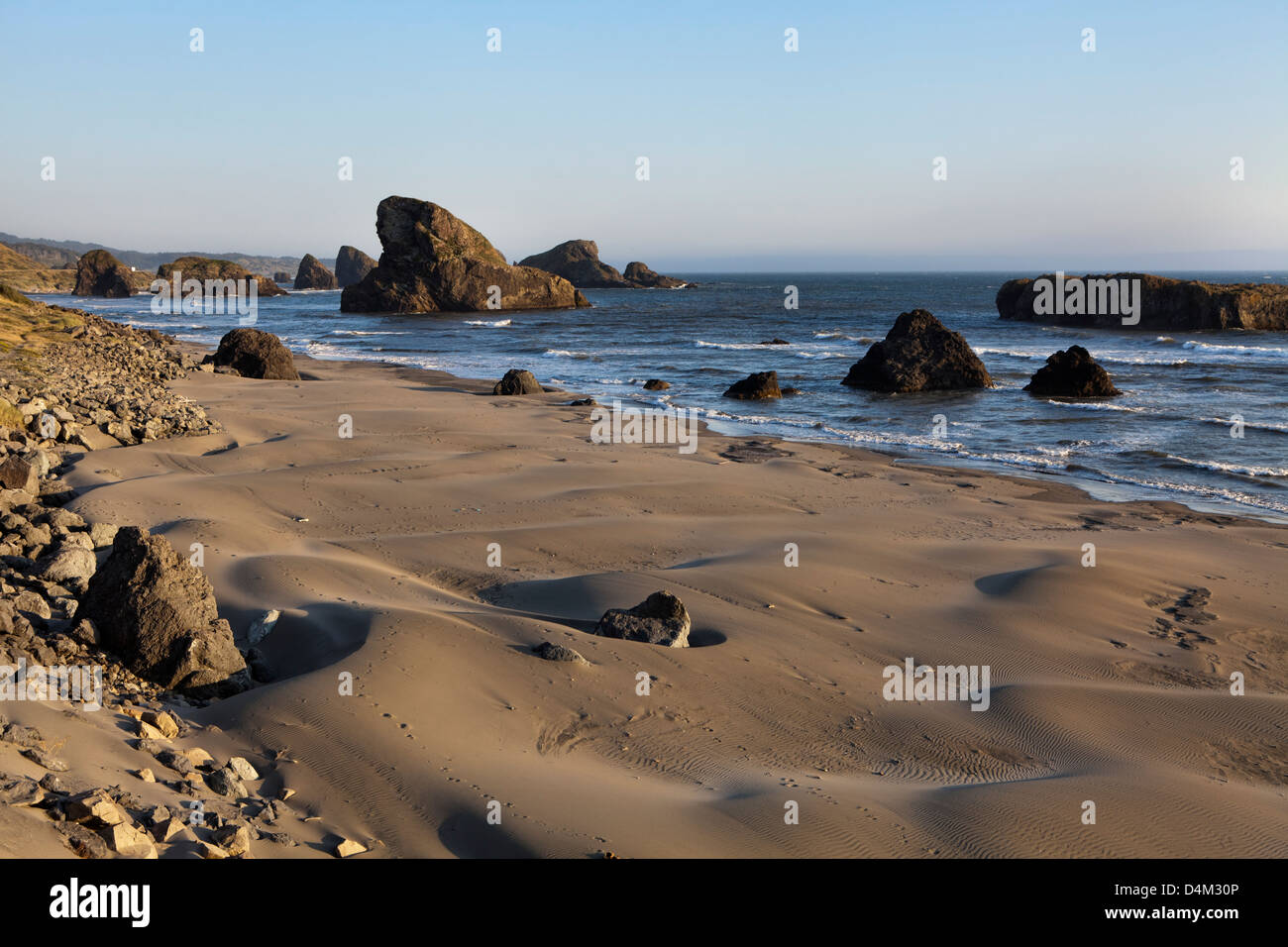 The beach at sunset,Oregon Coast, USA Stock Photo - Alamy