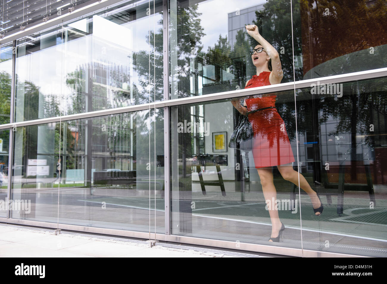 Woman knocking on window hi-res stock photography and images - Alamy