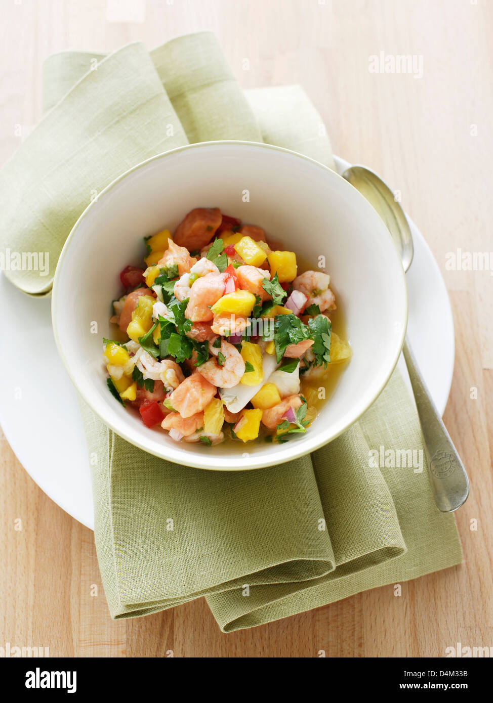 Bowl of seafood ceviche Stock Photo - Alamy