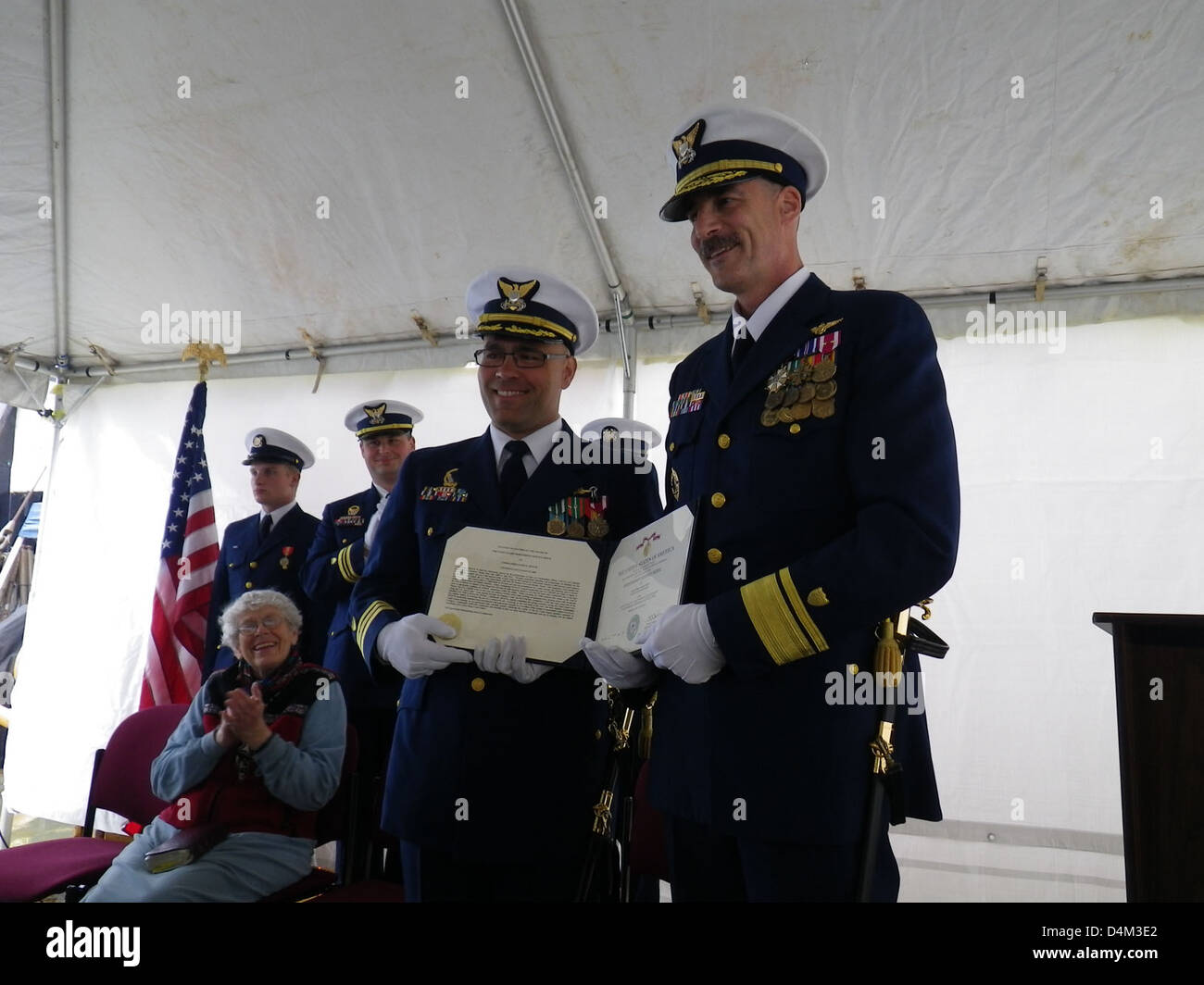 The U.S. Coast Guard Cutter Sycamore (WLB-209) undergoes a change of ...