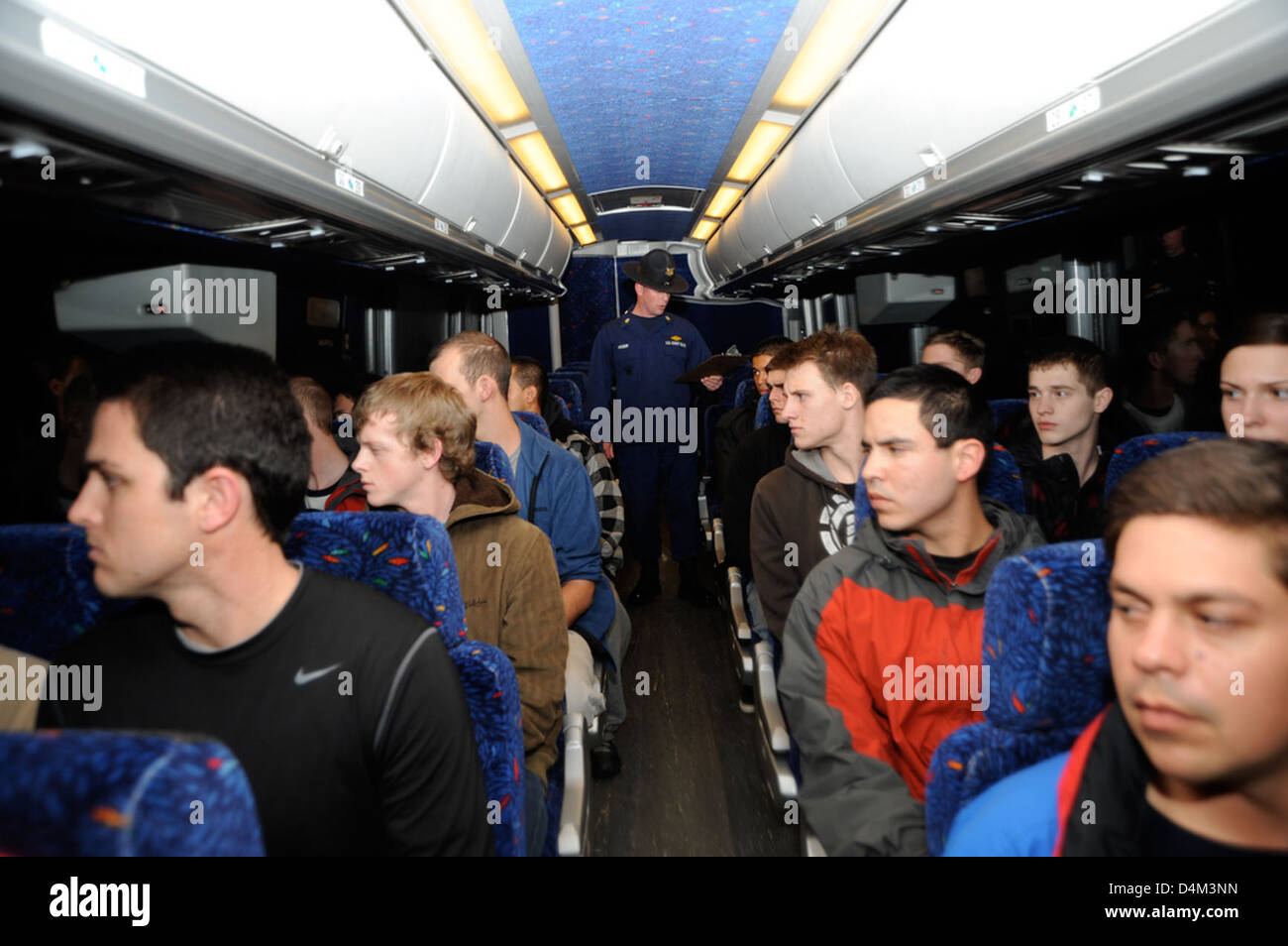 Officer 1st Class Brett Kruger welcomes new recruits Stock Photo - Alamy