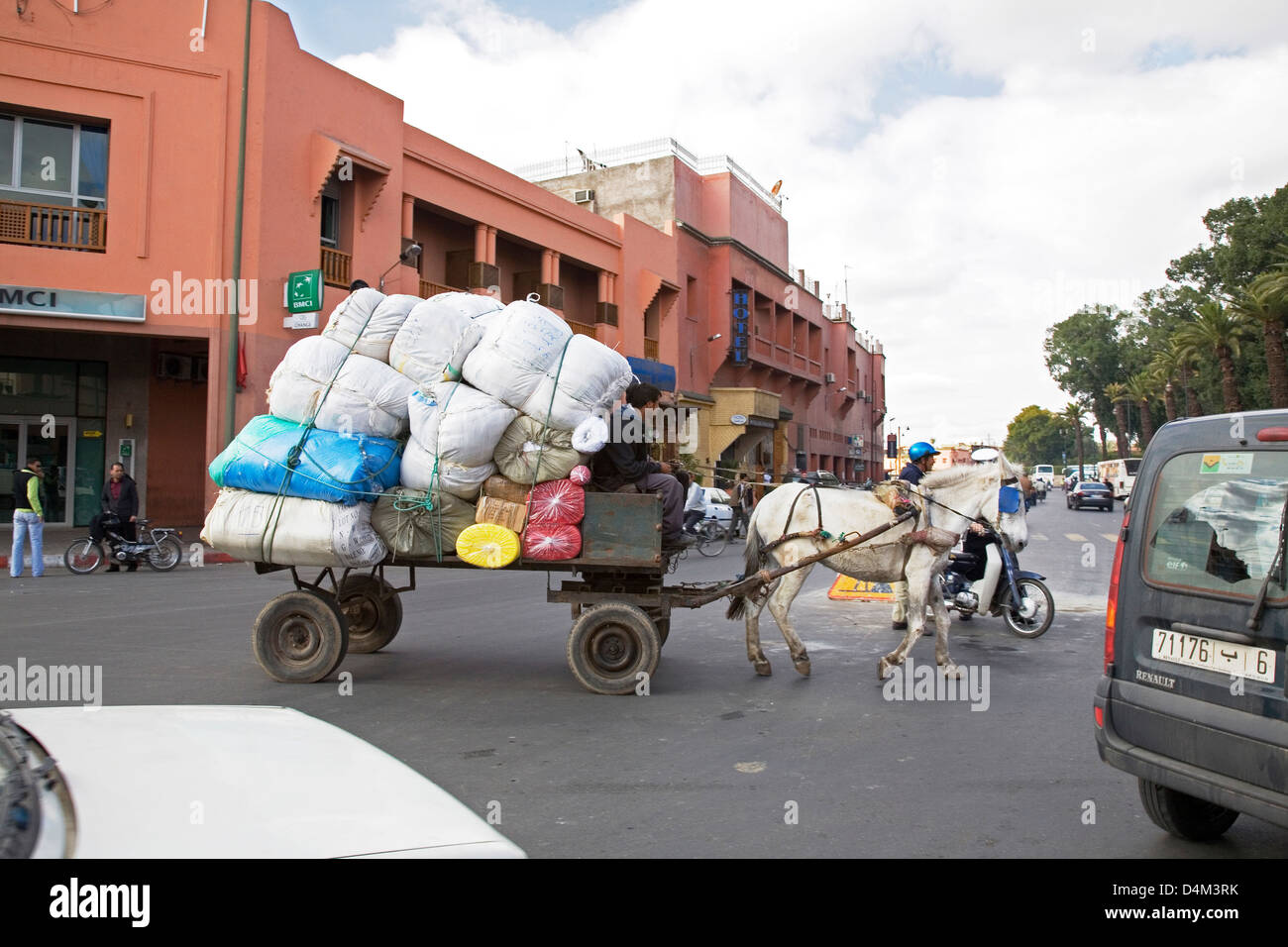 africa, morocco, marrakech, transportation by cart with horse Stock ...