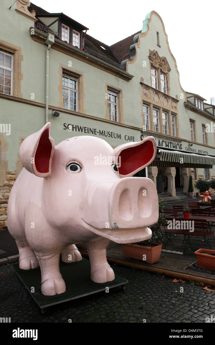 A model pig outside of the Schweine Museum in Stuttgart, Germany Stock ...