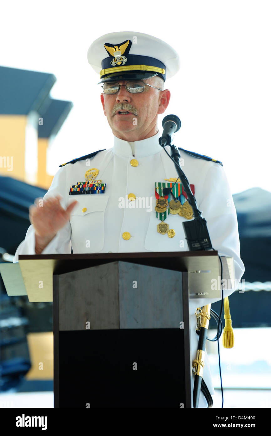 The U.S. Coast Guard Cutter Saginaw undergoes a change of command ...