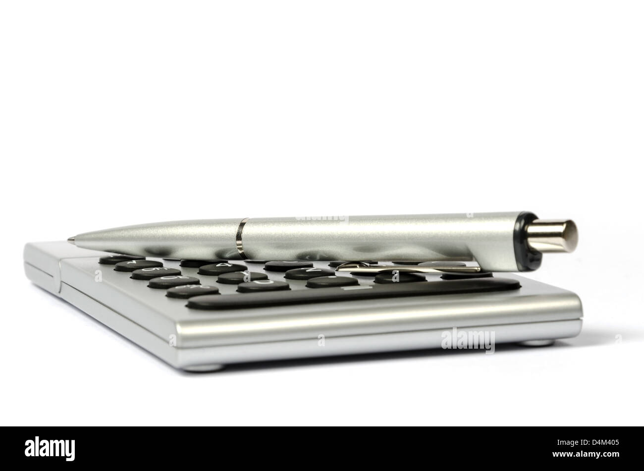 A side view of the calculator and a pen Stock Photo - Alamy