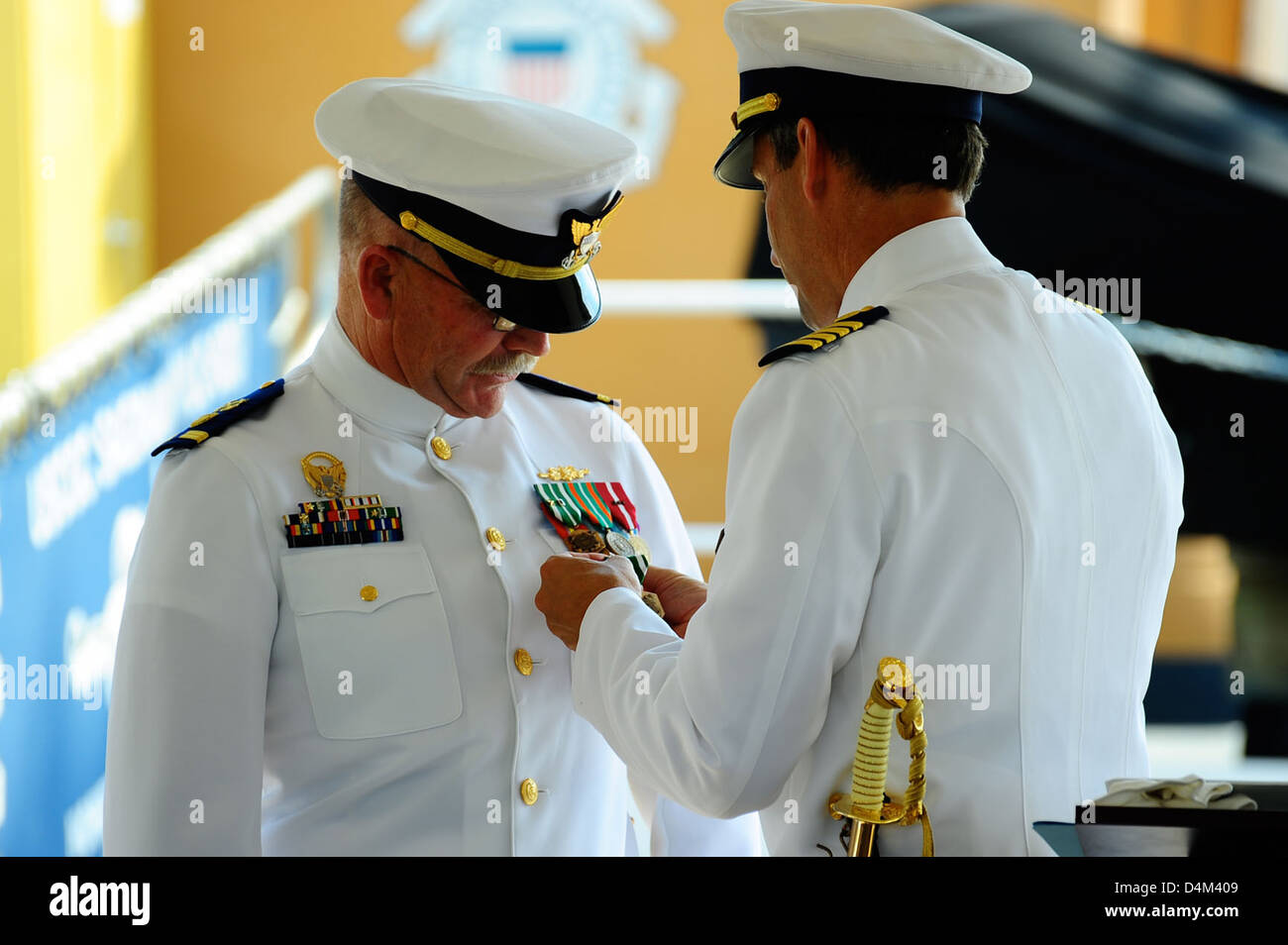 The U.S. Coast Guard Cutter Saginaw undergoes a change of command ...