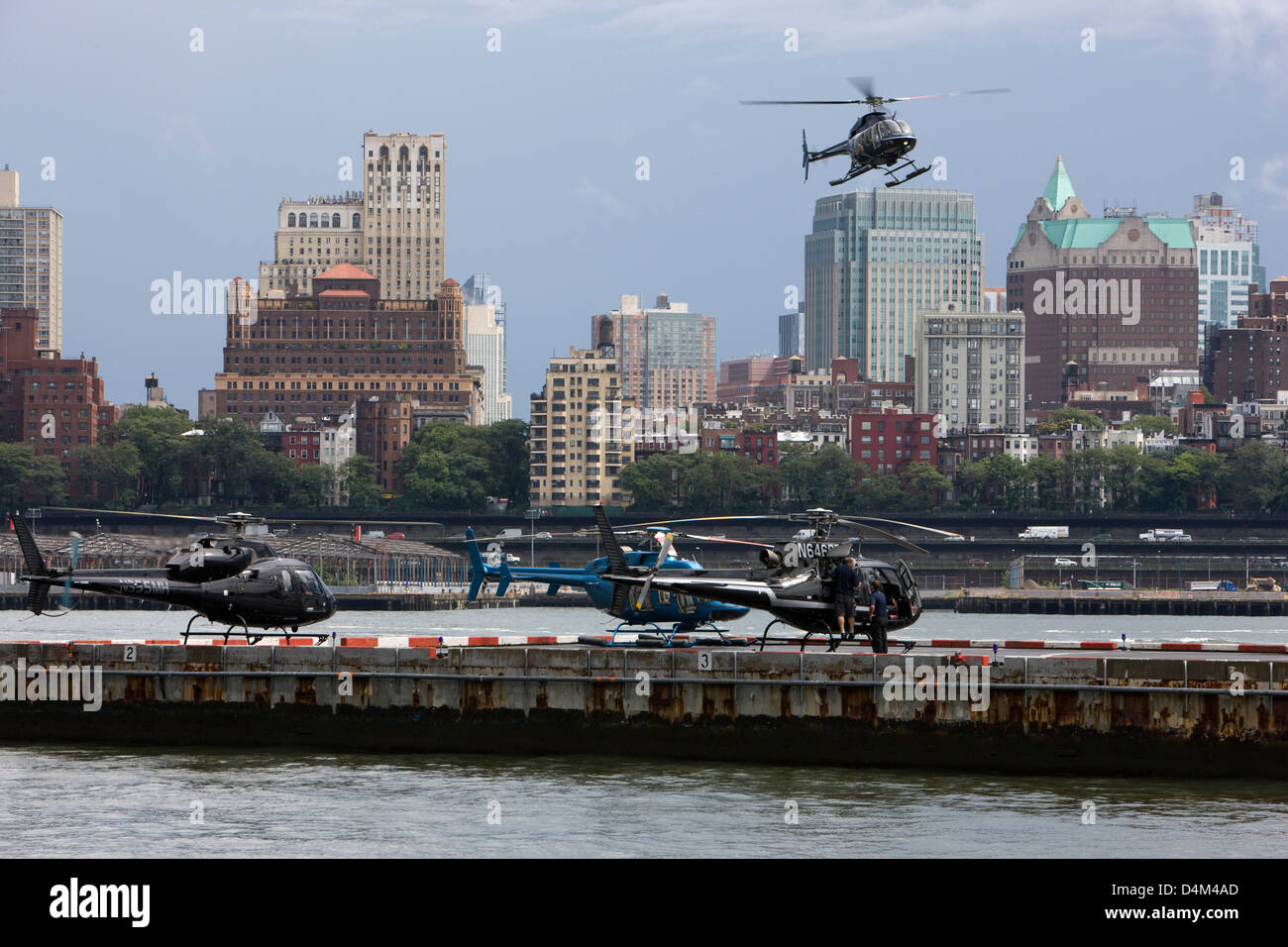 A helicopter at the Downtown Manhattan Heliport, south of Battery on ...