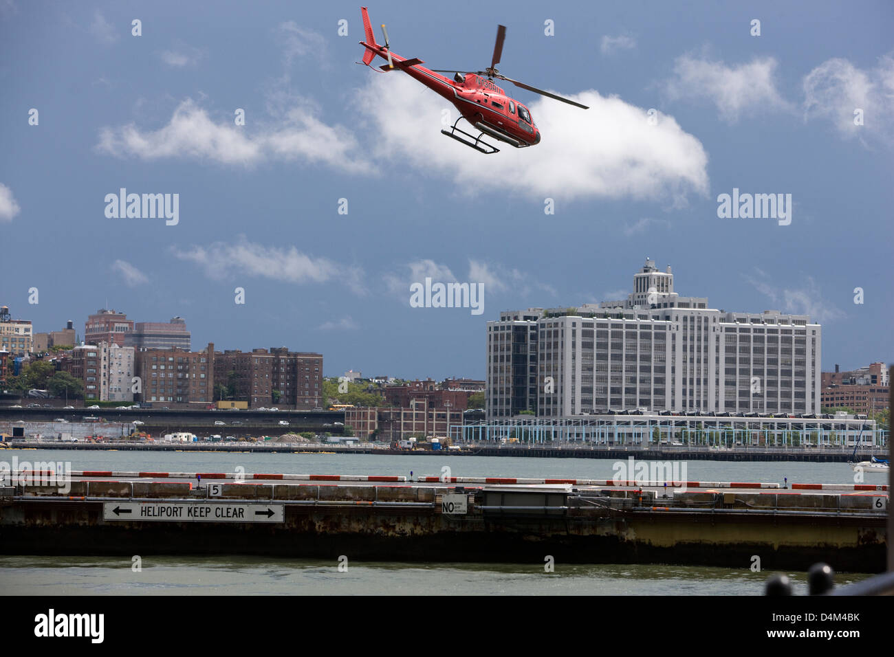 A helicopter at the Downtown Manhattan Heliport, south of Battery on ...