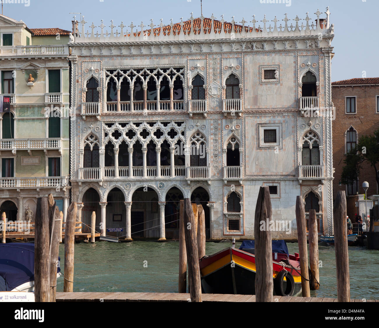 Ornate building on Venice canal Stock Photo - Alamy