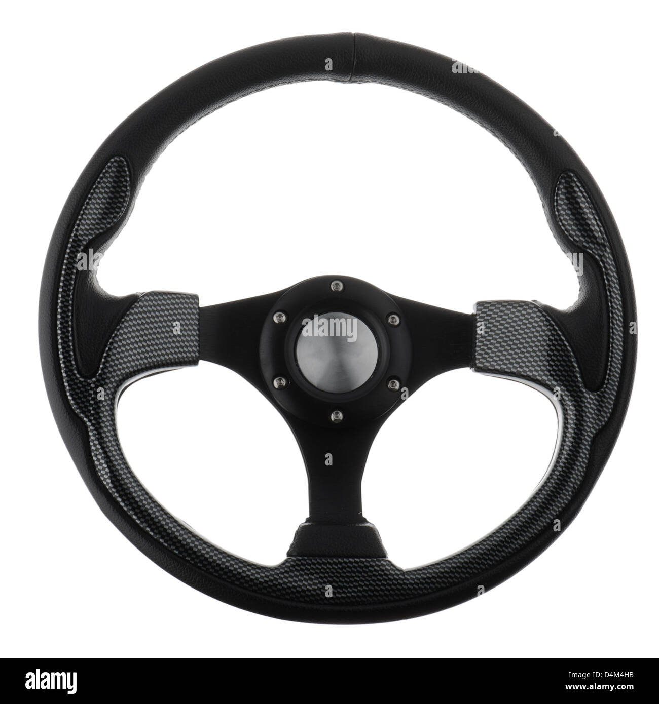 Black steering wheel isolated on withe background Stock Photo - Alamy