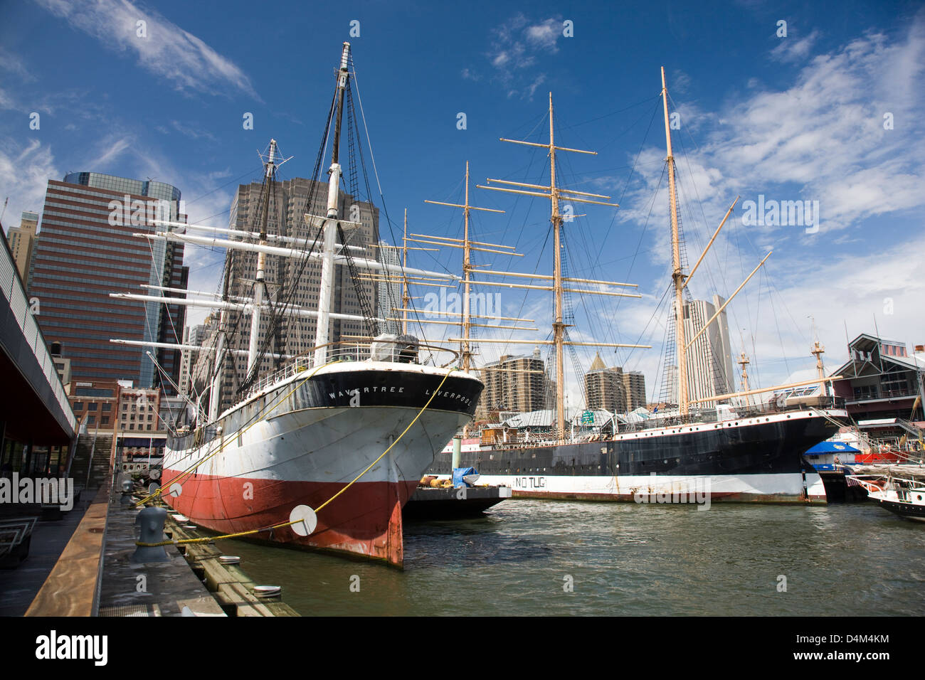 The Wavertree, historic iron-hulled sailing ship at the South Street ...