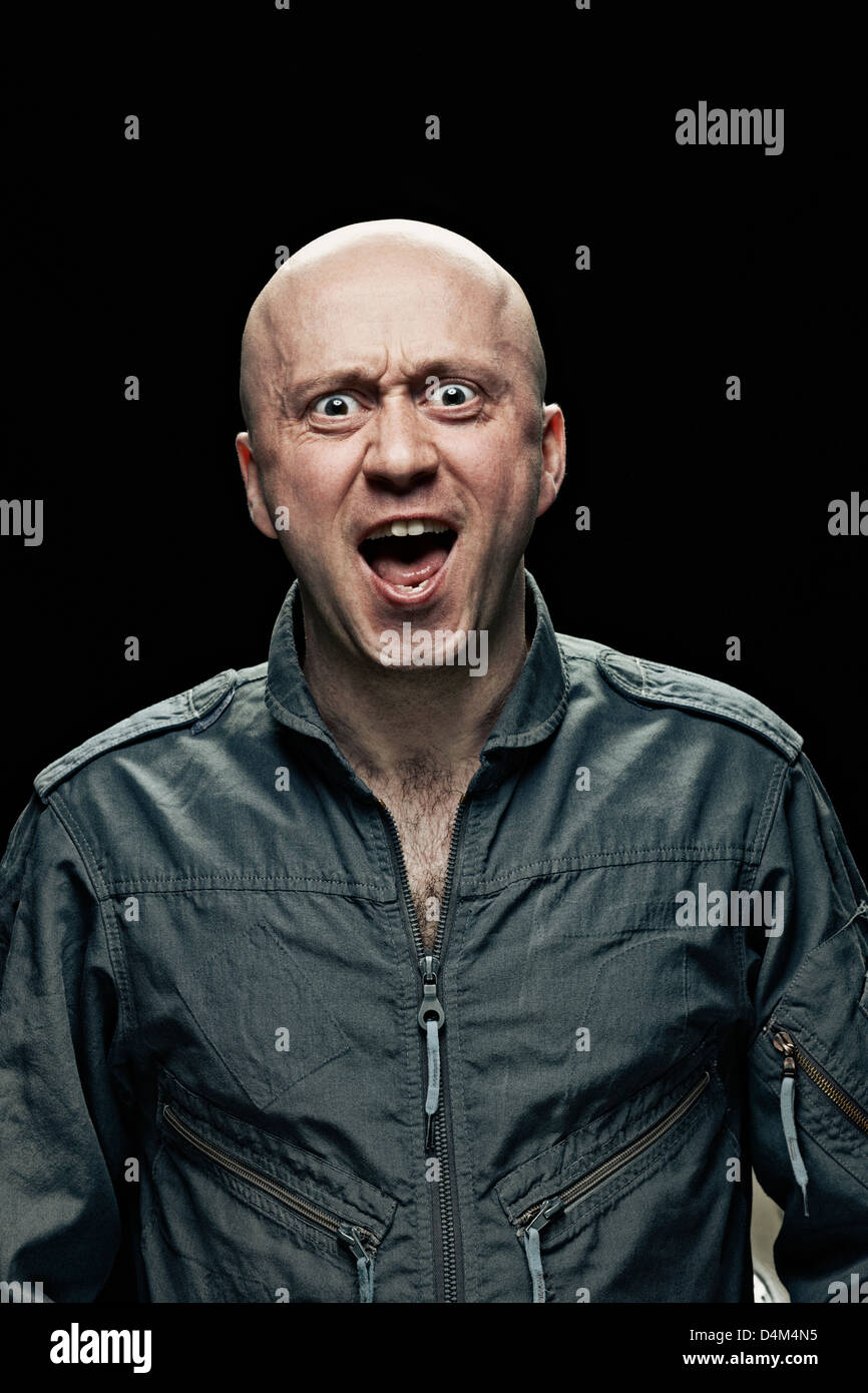 Man gasping indoors Stock Photo - Alamy