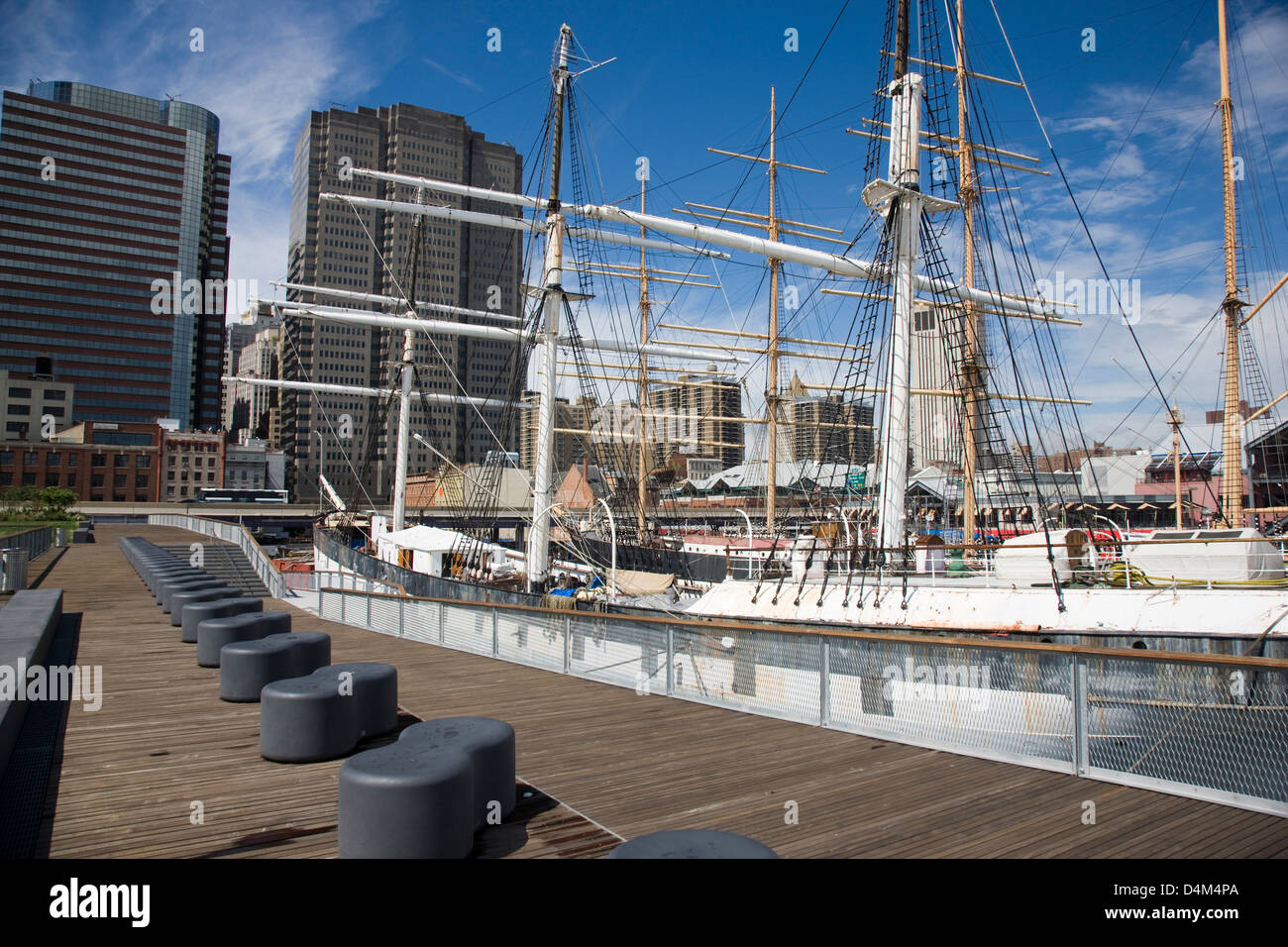 The Wavertree, historic iron-hulled sailing ship at the South Street ...