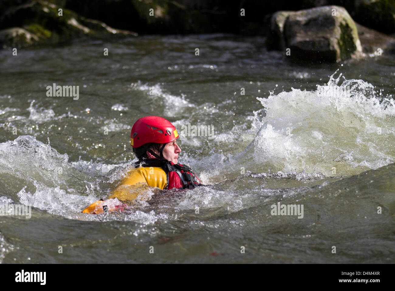 Swiftwater and Flood Rescue Technician course. Trainee Firemen at Devil ...