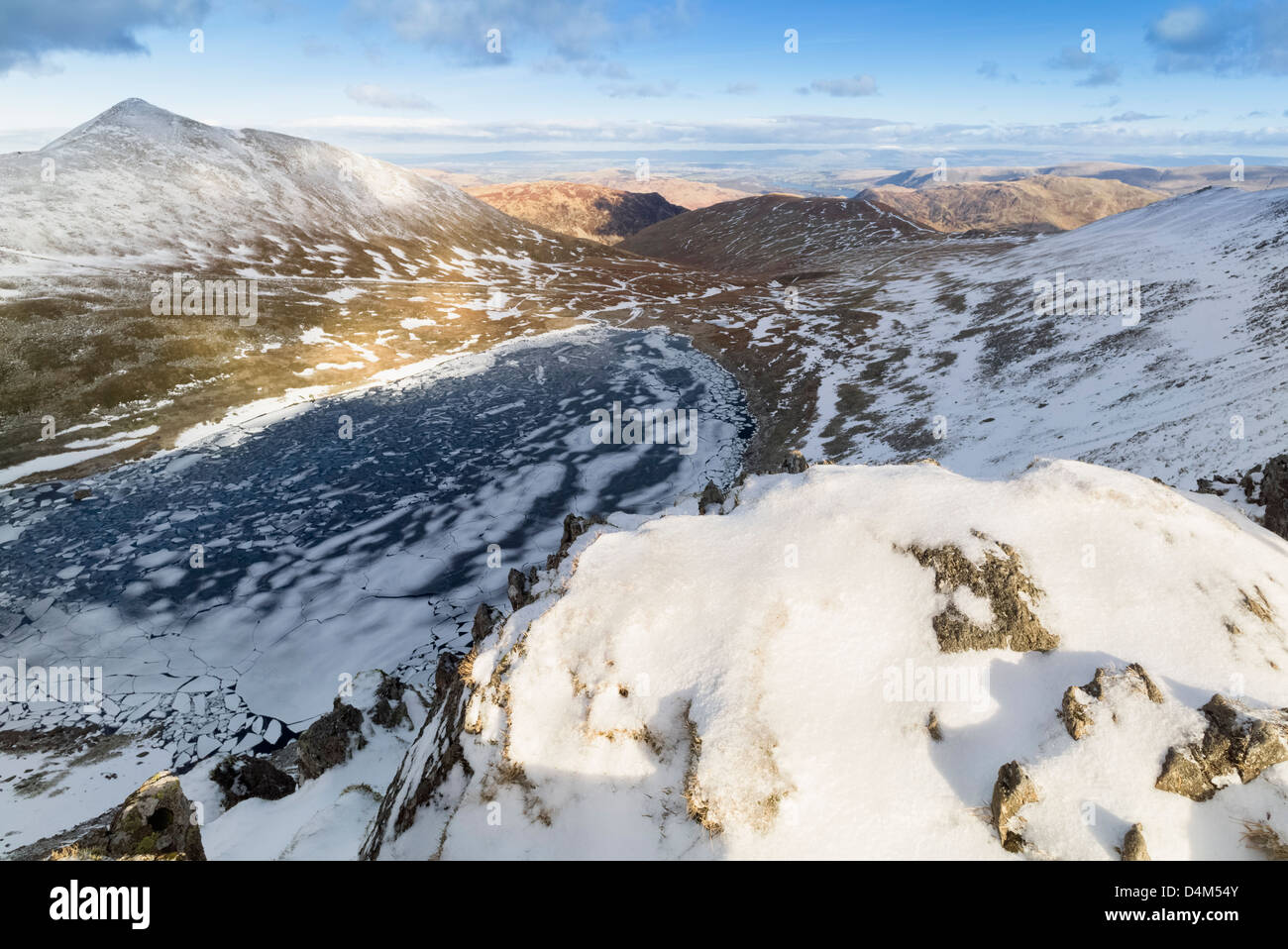 Looking down on Red Tarn and Catstycam from Striding Edge in the Lake ...