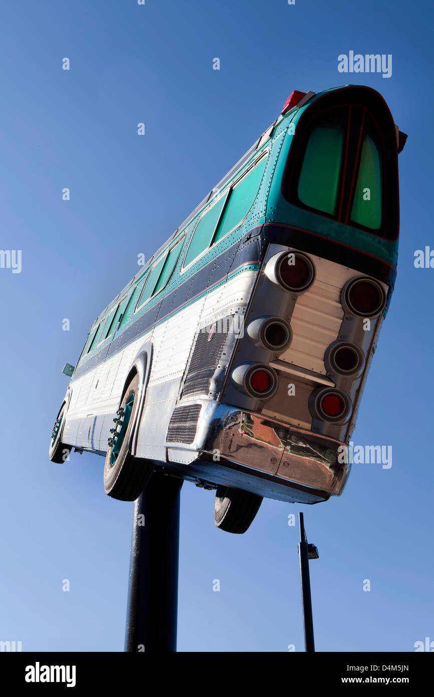 A sculpture of a bus at the bus terminal in Reno, Nevada, USA Stock ...