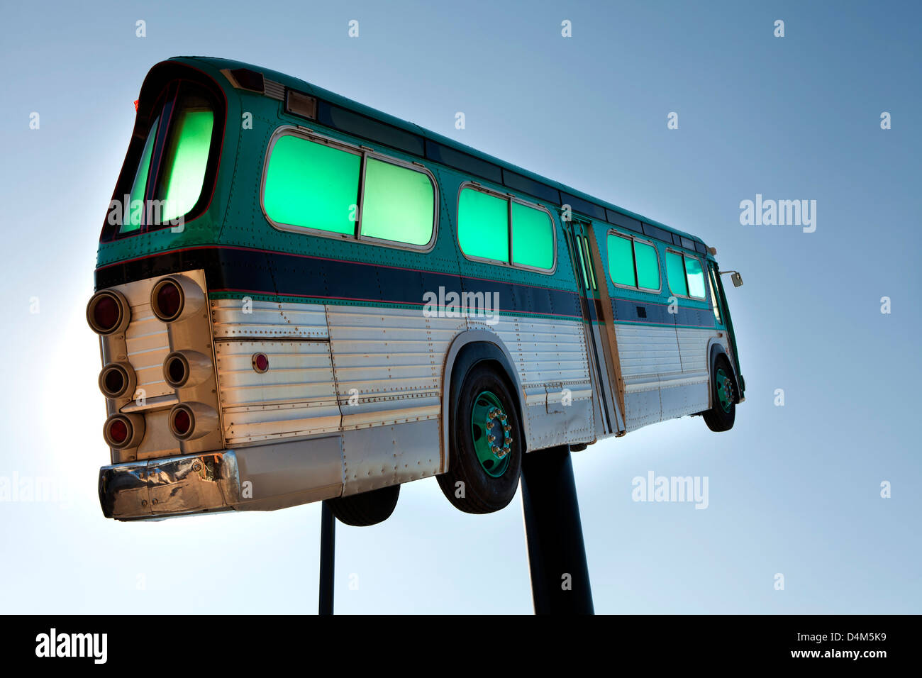 A sculpture of a bus at the bus terminal in Reno, Nevada, USA Stock ...