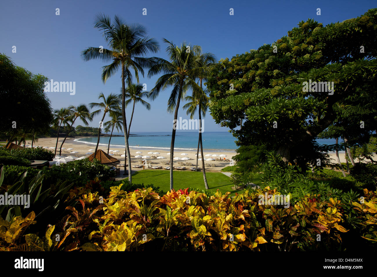 The ocean off the Mauna Kea Resort on the Big Island of Hawaii Stock ...