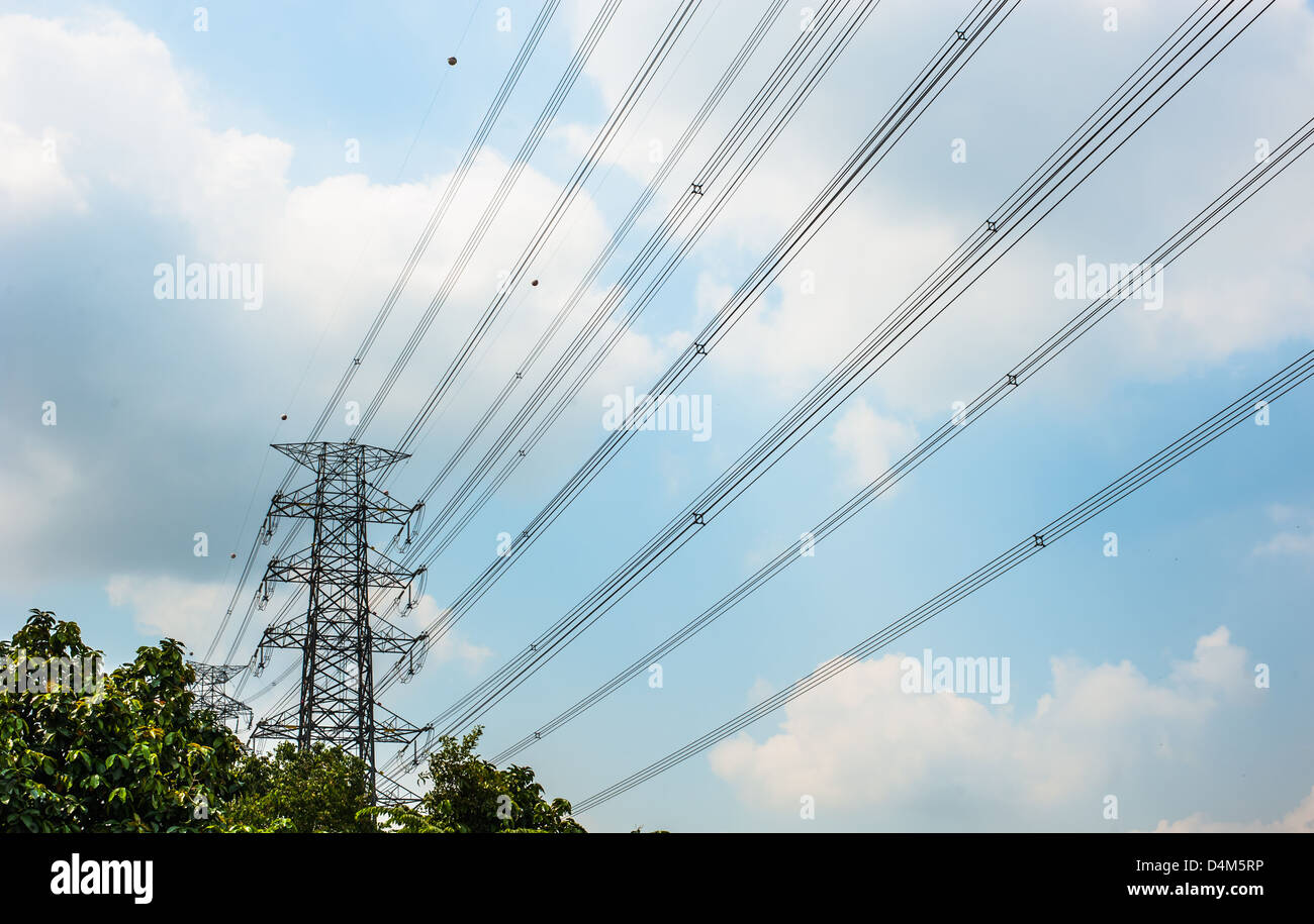 High voltage towers Stock Photo - Alamy