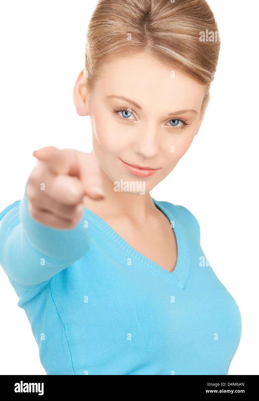 businesswoman pointing her finger Stock Photo - Alamy