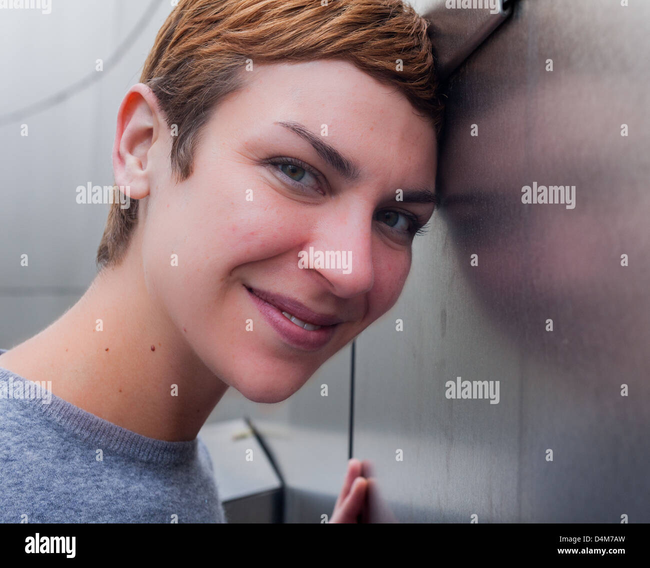close-up of young woman with reflections Stock Photo - Alamy