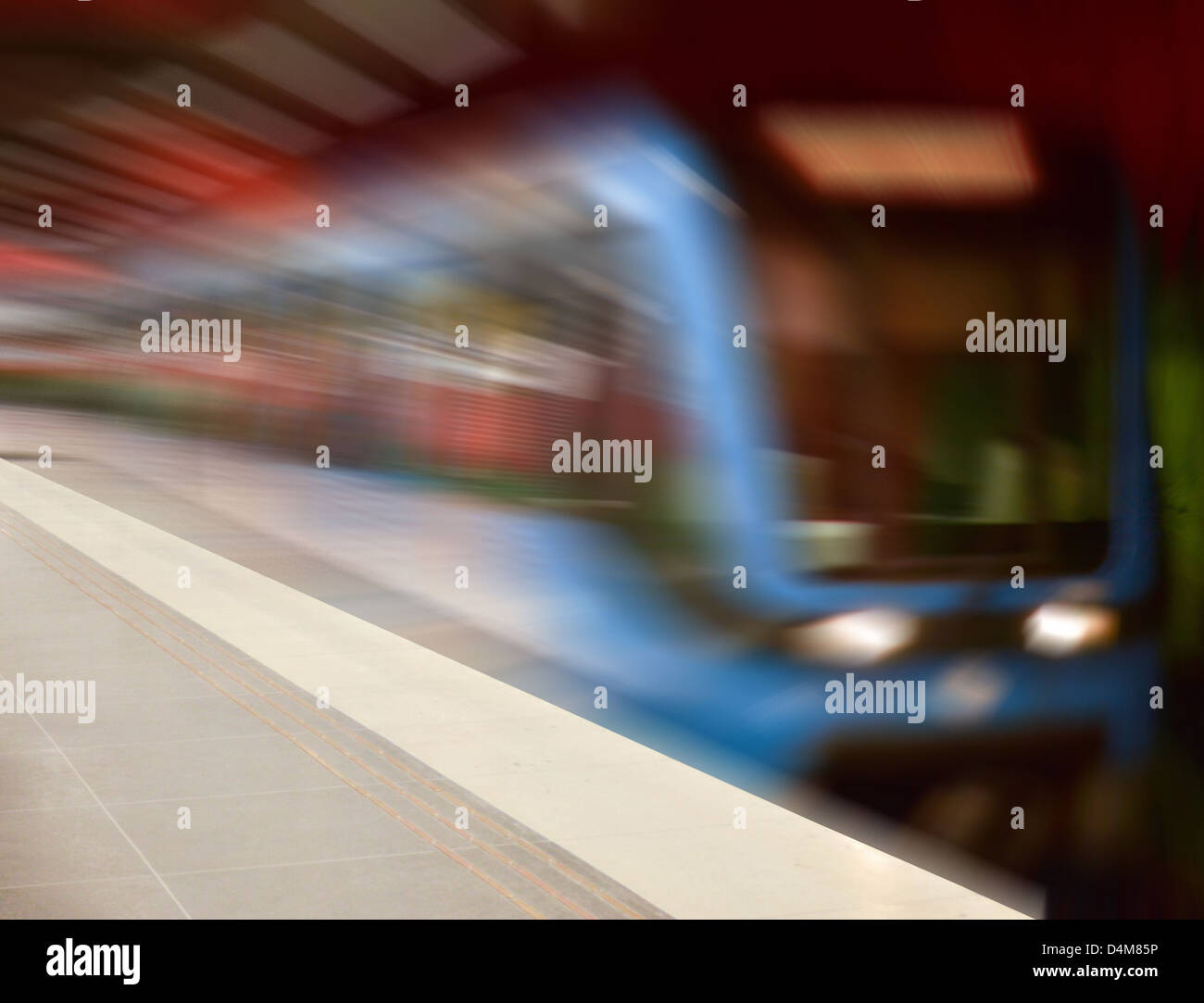 High speed subway train in motion blur Stock Photo - Alamy