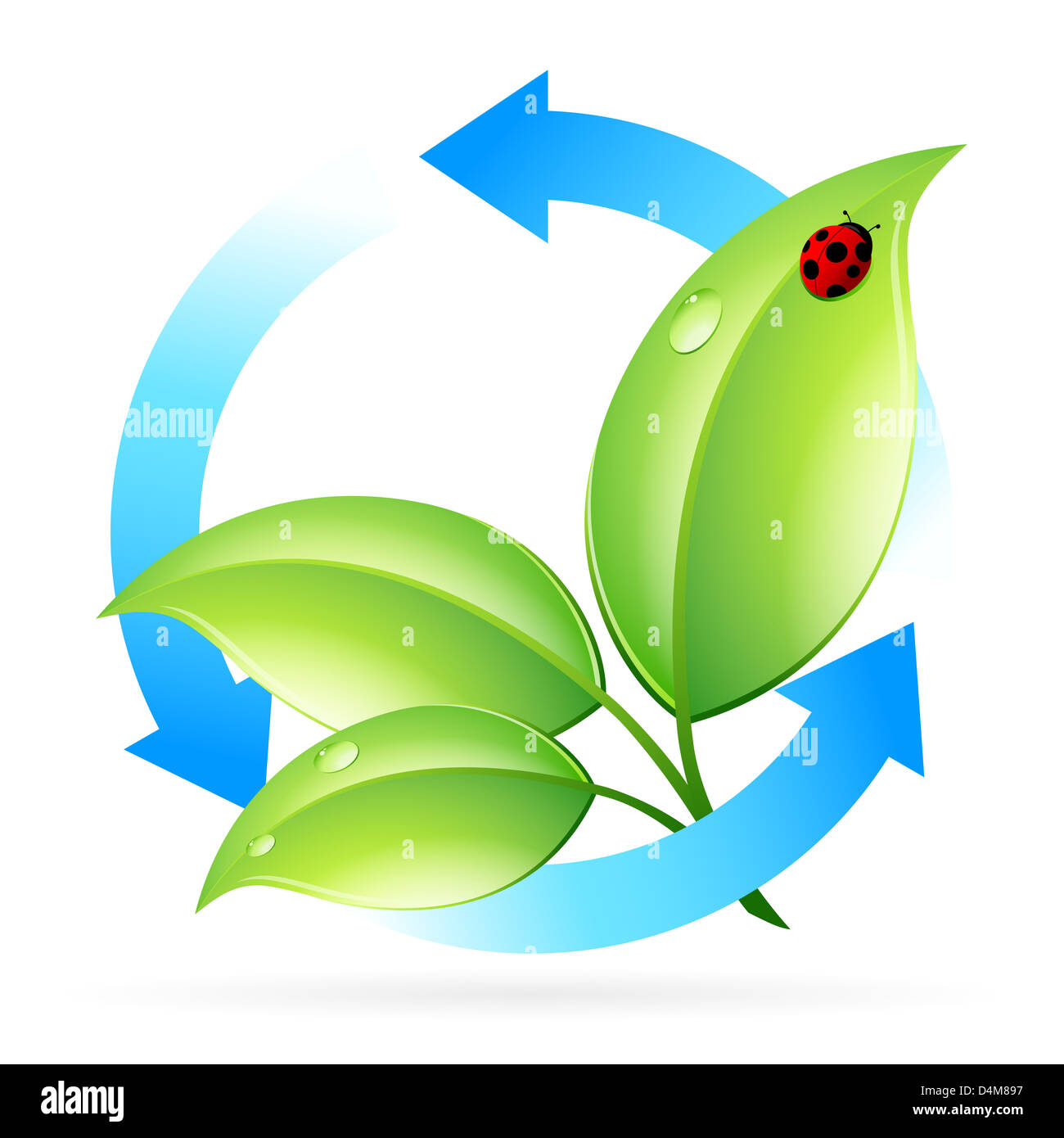 Logo Nature Recycle with Leaves Arrows and Ladybird Stock Photo - Alamy