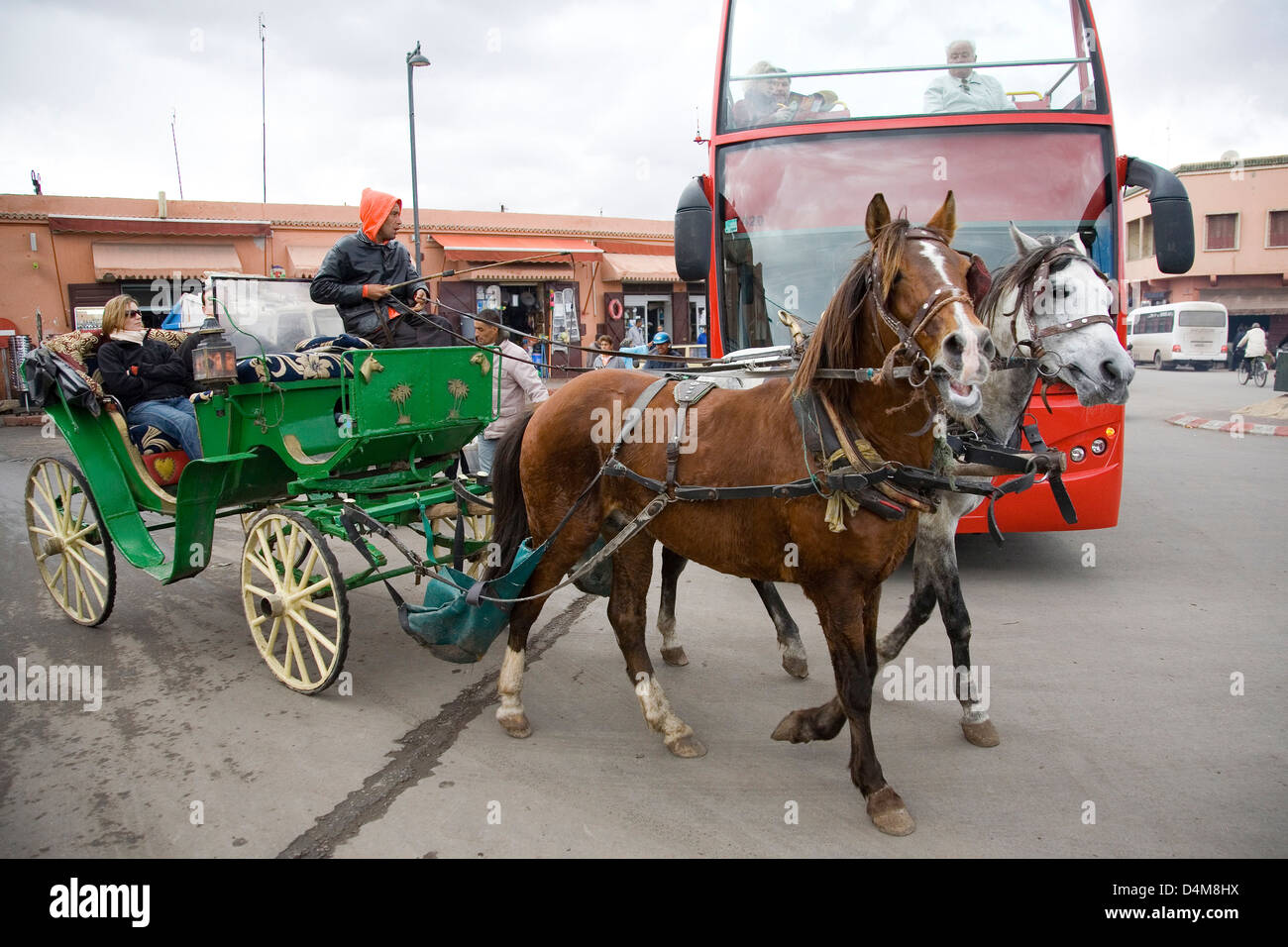 africa, morocco, marrakech, transportation by carriage Stock Photo - Alamy