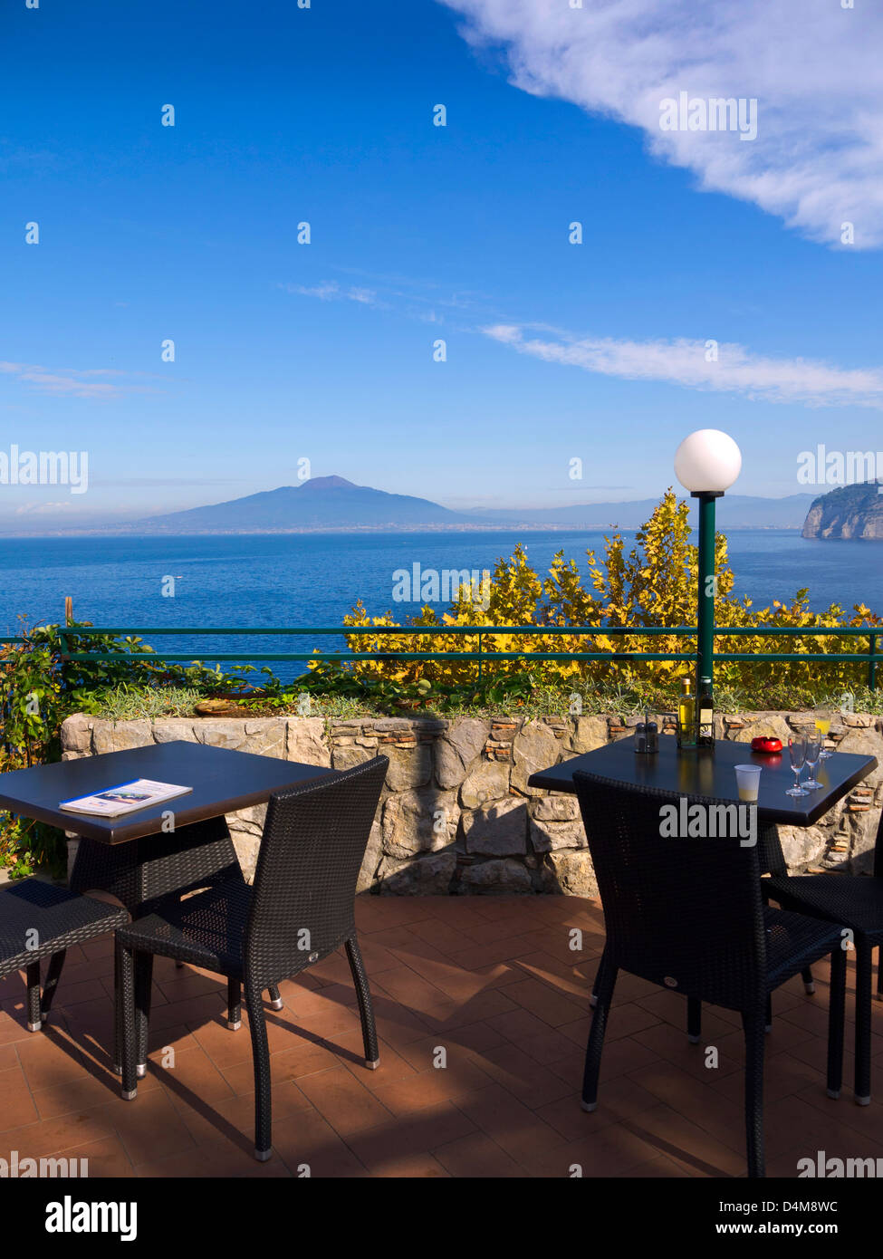 Beautiful terrace on the cliffs above the harbour in Sorrento Italy ...