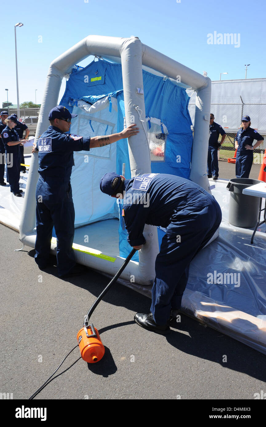 Decontamination line setup during APEC Stock Photo - Alamy