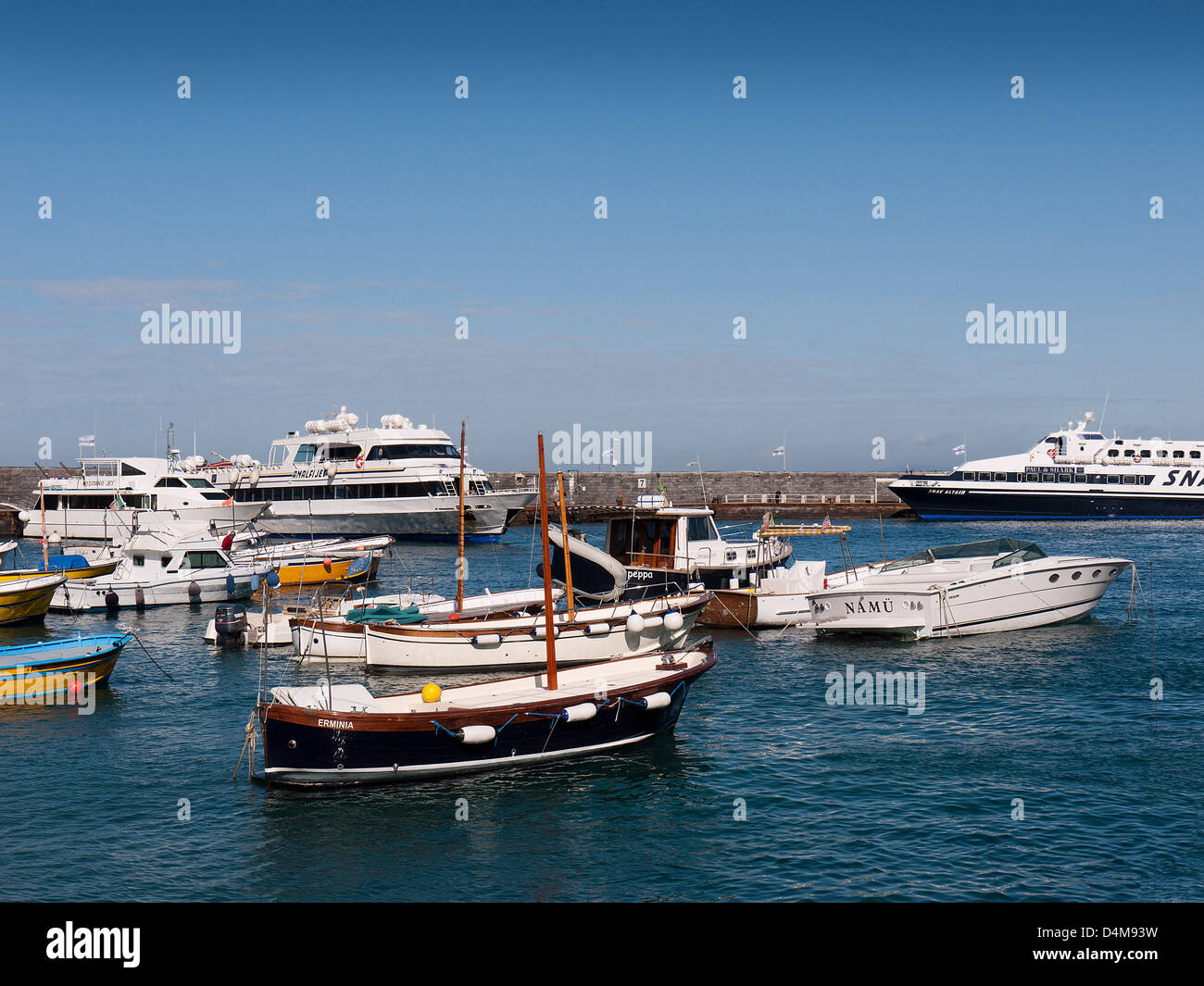 Marina Grande harbour on the island of Capri Bay of Naples Italy Stock ...
