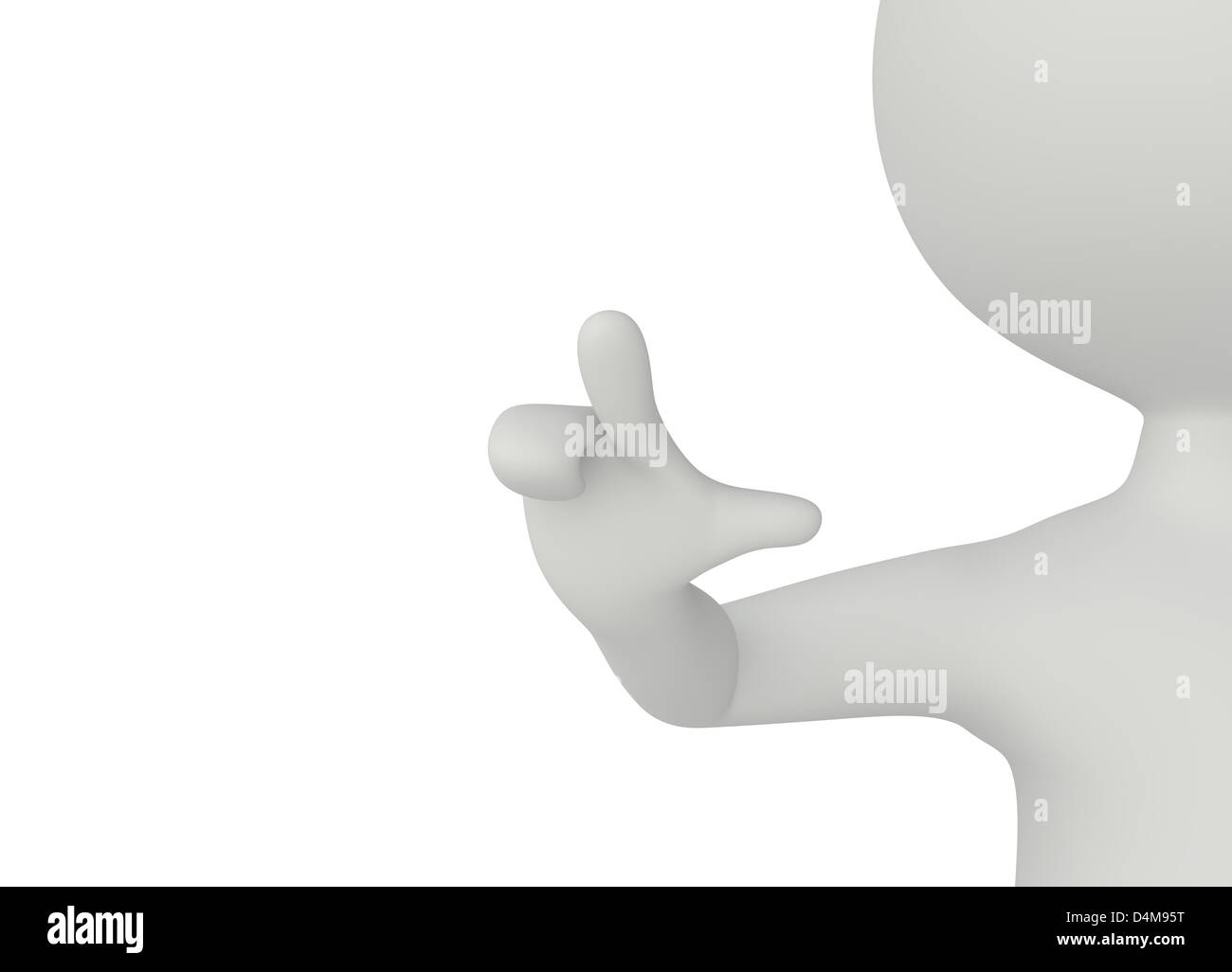 3d humanoid character pressed with his finger on white Stock Photo - Alamy