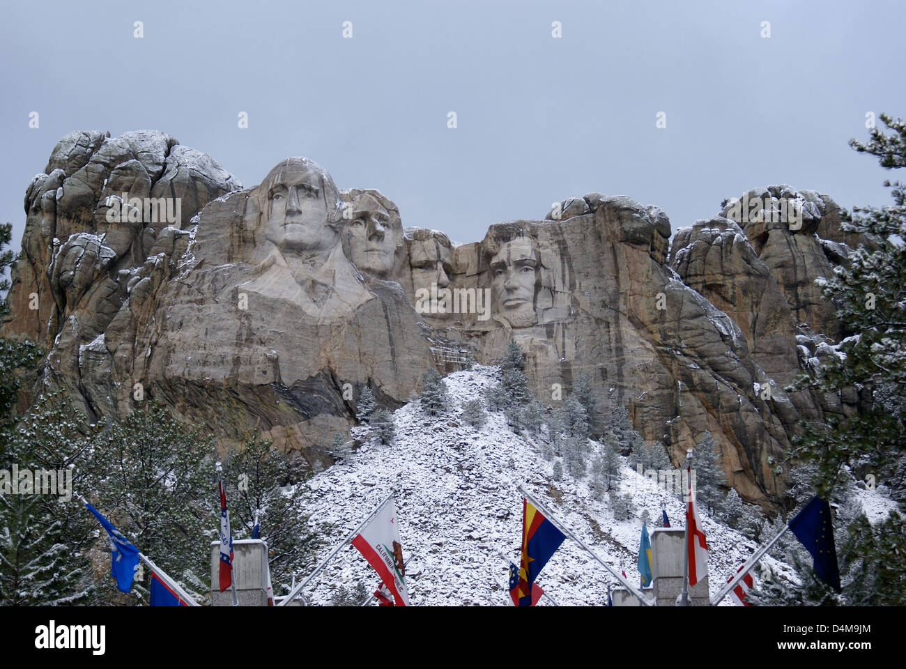 Mount Rushmore in the Winter time Stock Photo - Alamy