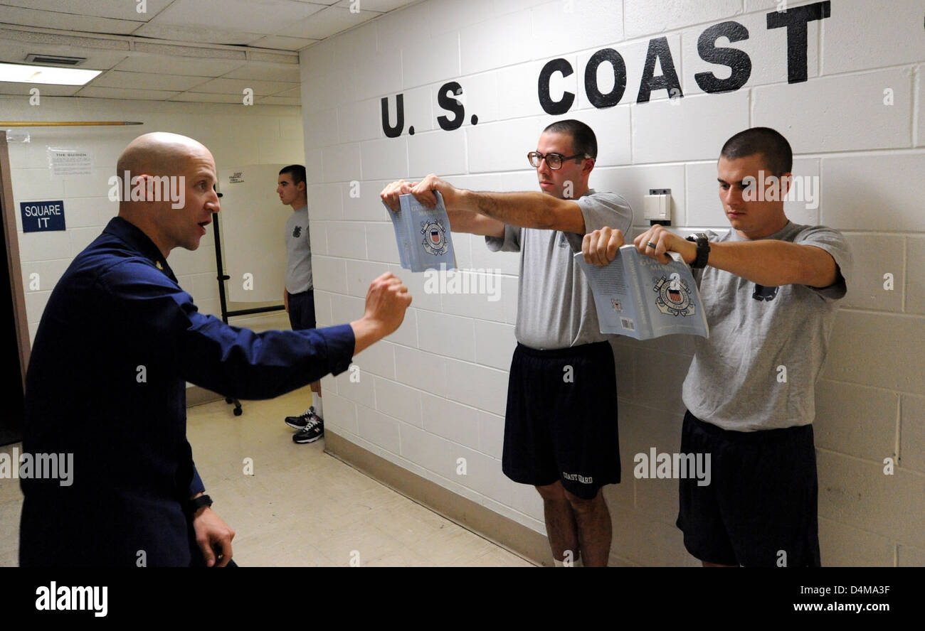 Recruits at the Coast Guard Training Center in Cape May undergo ...
