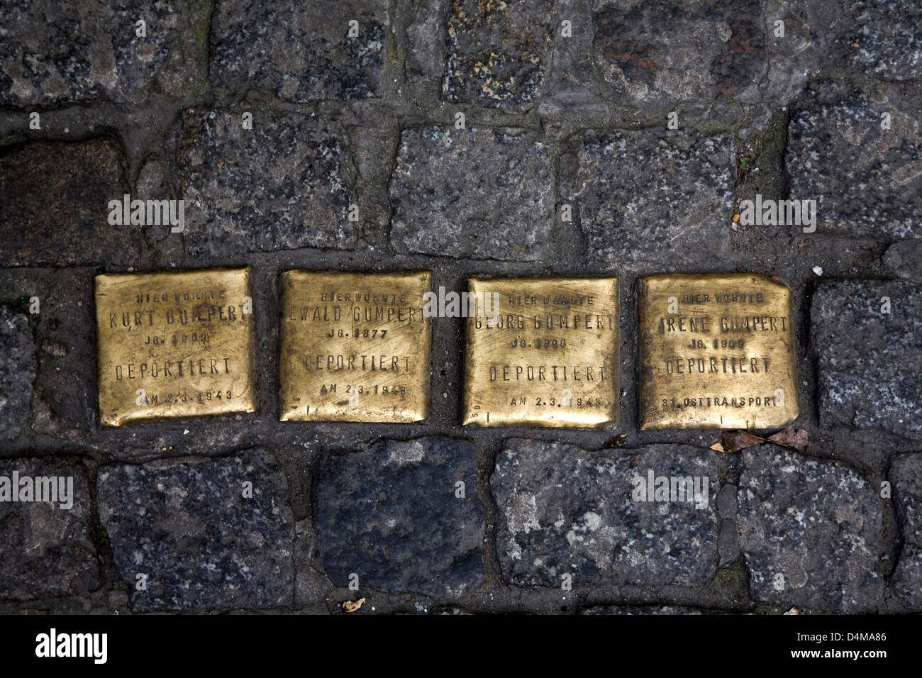 Berlin, Germany, stumbling blocks in Berlin Kreuzberg Stock Photo - Alamy