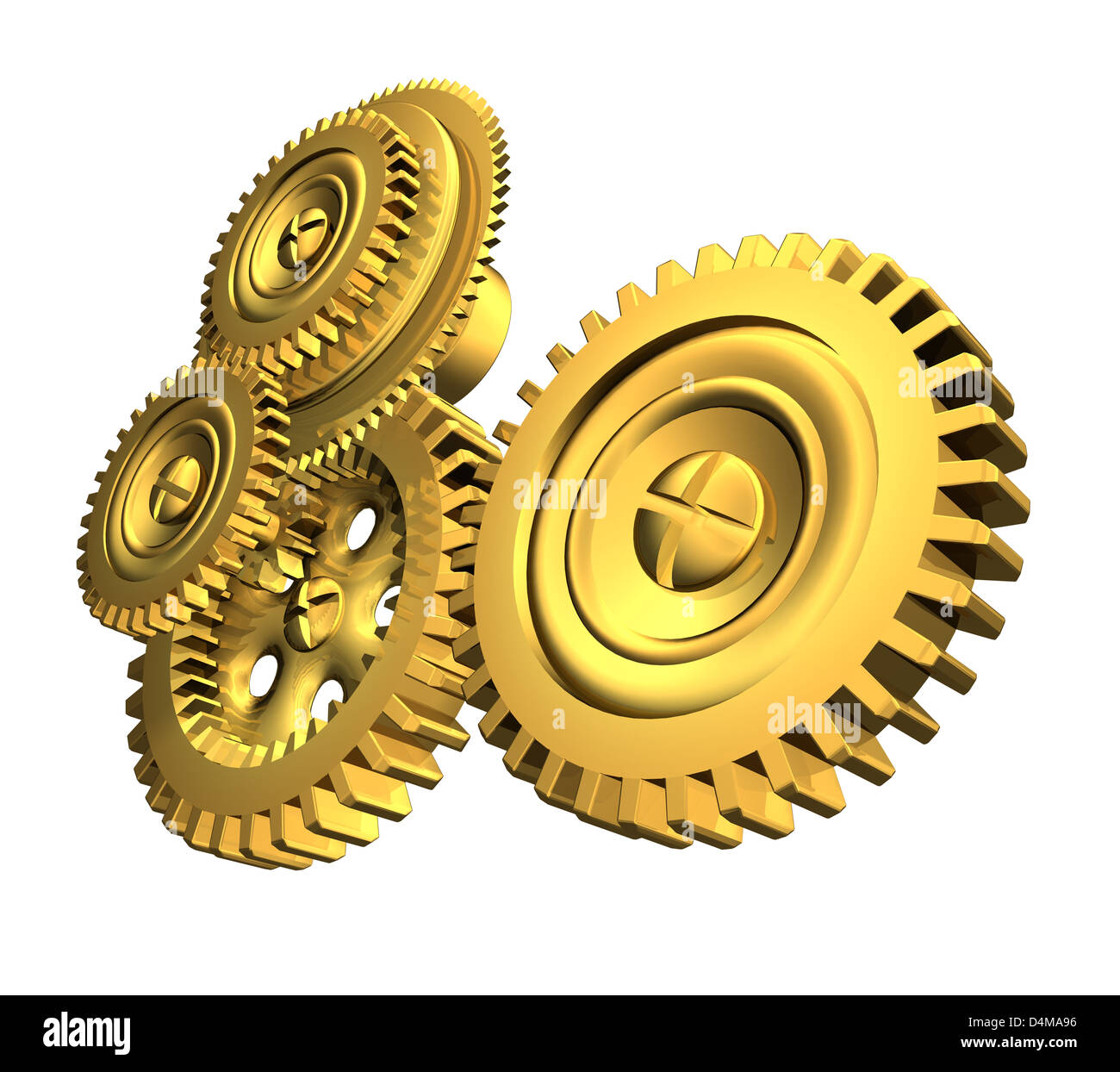 3d metallic gears background. Work concept Stock Photo - Alamy