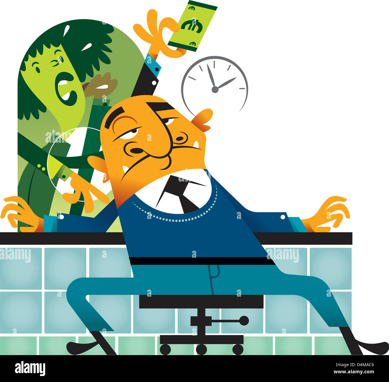 A man avoiding customers Stock Photo - Alamy