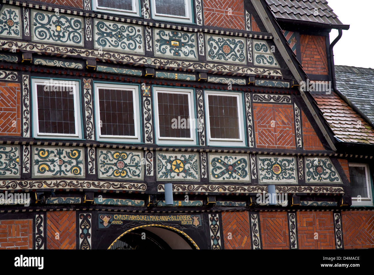 Rinteln, Germany, half-timbered house with lettering in Rinteln Stock ...