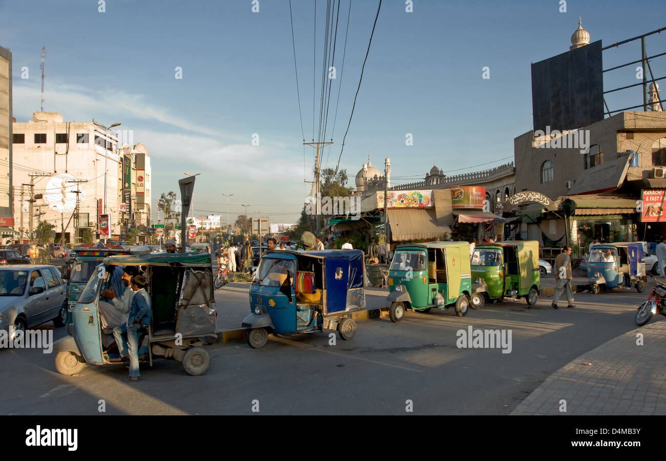 Lahore, Pakistan, square in the city center with serviceable motor ...