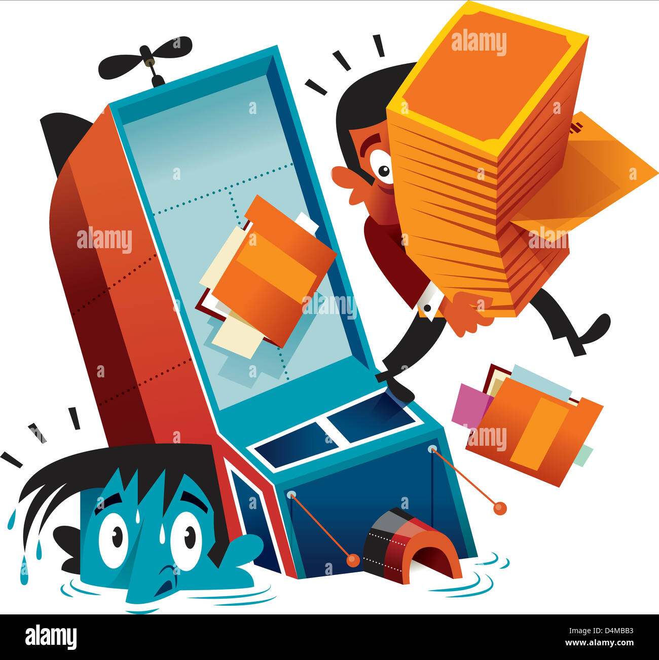 Sinking ship illustration Cut Out Stock Images & Pictures - Alamy