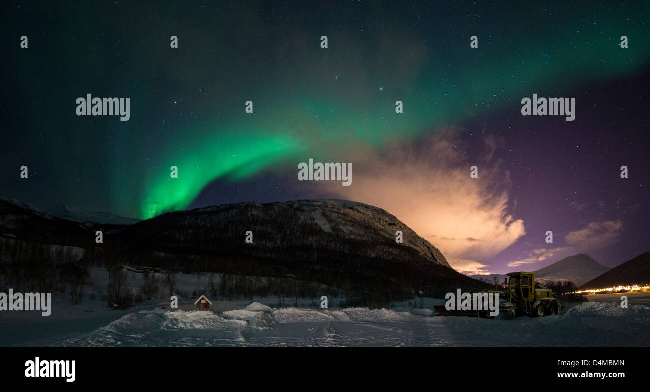 Fisheye photograph of the Northern Lights Stock Photo - Alamy