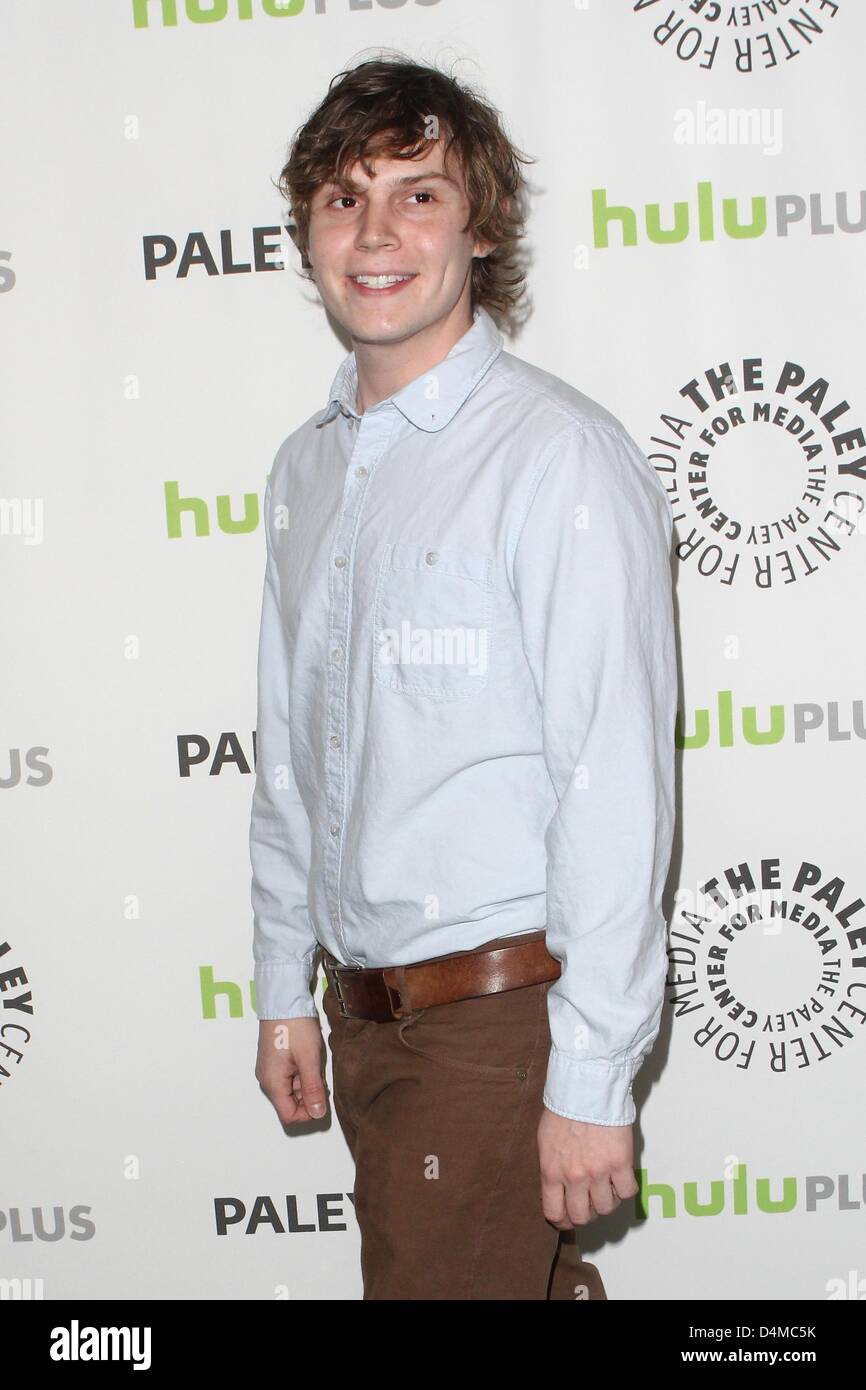 Los Angeles, California, U.S. March 15, 2013. Evan Peters arrives at ...