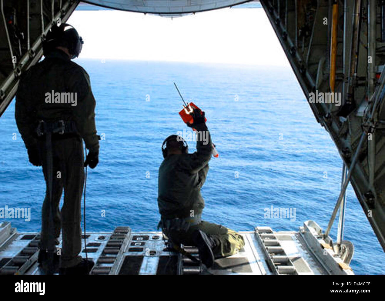 The U.S. Coast Guard HC-130 deployed a Self-Locating Data Marker Buoy ...