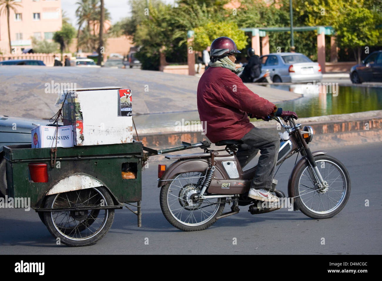 africa, morocco, marrakech, transportation by motorbike Stock Photo - Alamy