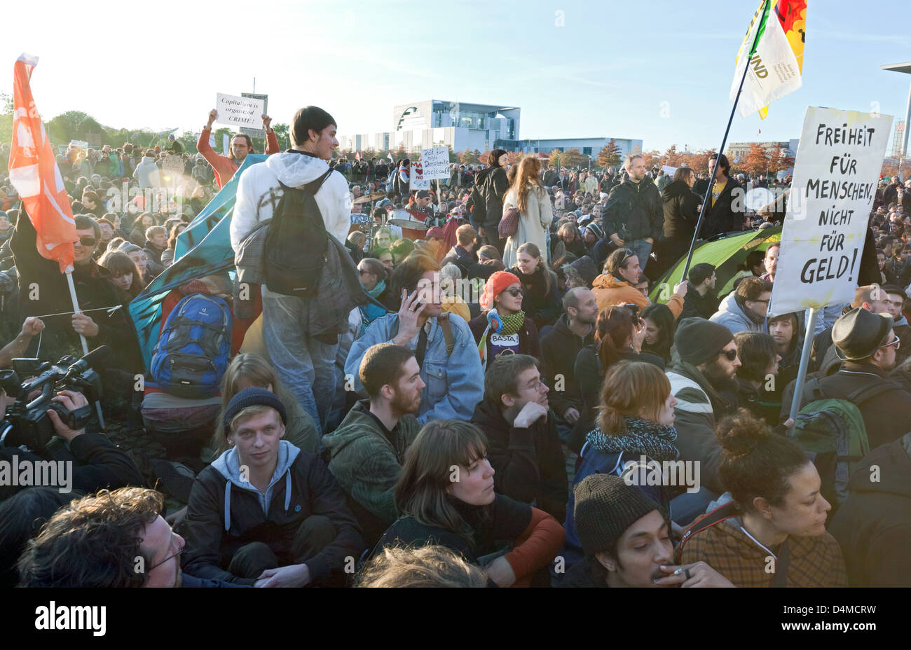 Berlin, Germany, Occupy movement in front of the Reichstag Stock Photo ...