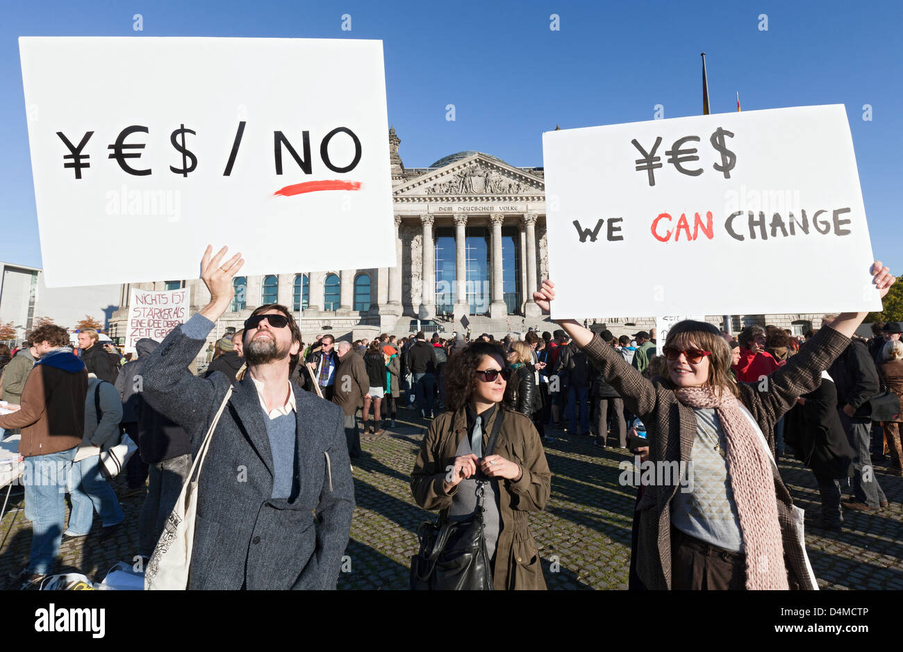 Berlin, Germany, Occupy movement in front of the Reichstag Stock Photo ...