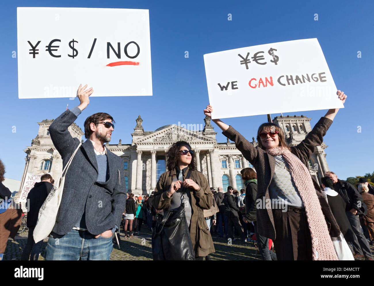 Berlin, Germany, Occupy movement in front of the Reichstag Stock Photo ...