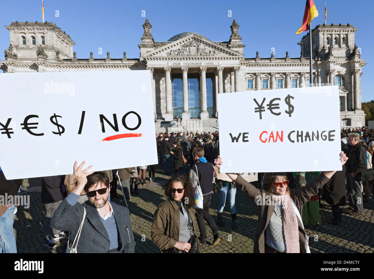 Berlin, Germany, Occupy movement in front of the Reichstag Stock Photo ...
