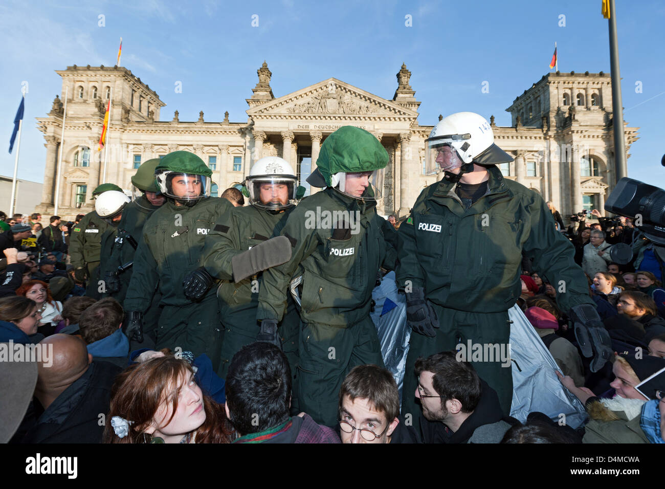 Berlin, Germany, Occupy movement in front of the Reichstag Stock Photo ...